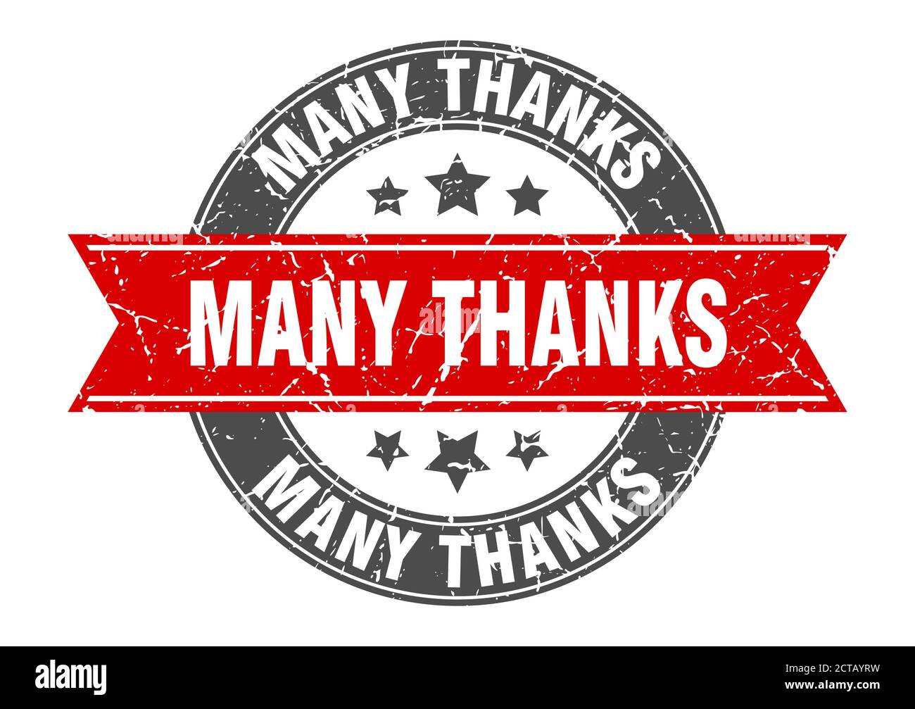 many thanks round stamp with ribbon. sign. label Stock Vector Image ...
