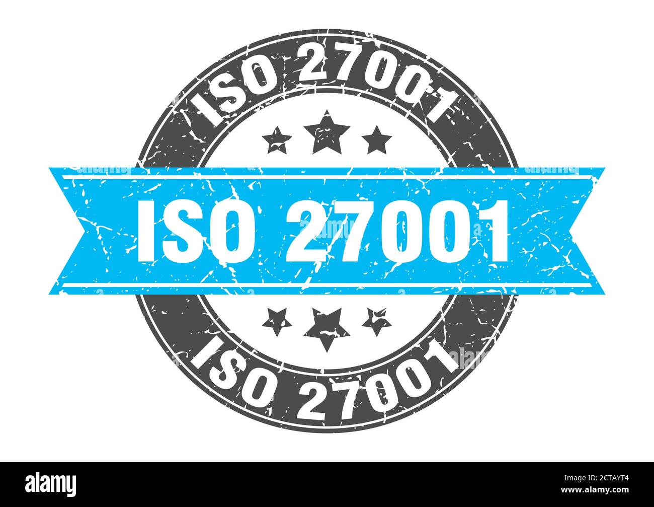 iso 27001 round stamp with ribbon. sign. label Stock Vector Image & Art ...