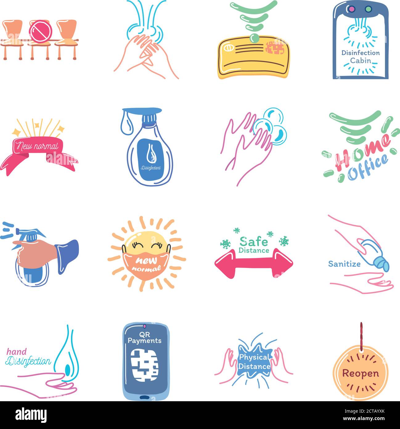handmade and new normal detailed style collection of icons design of ...