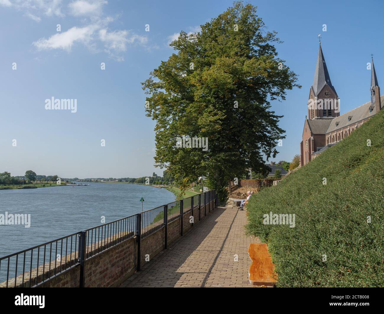 the dutch village kessel at the river maas Stock Photo - Alamy