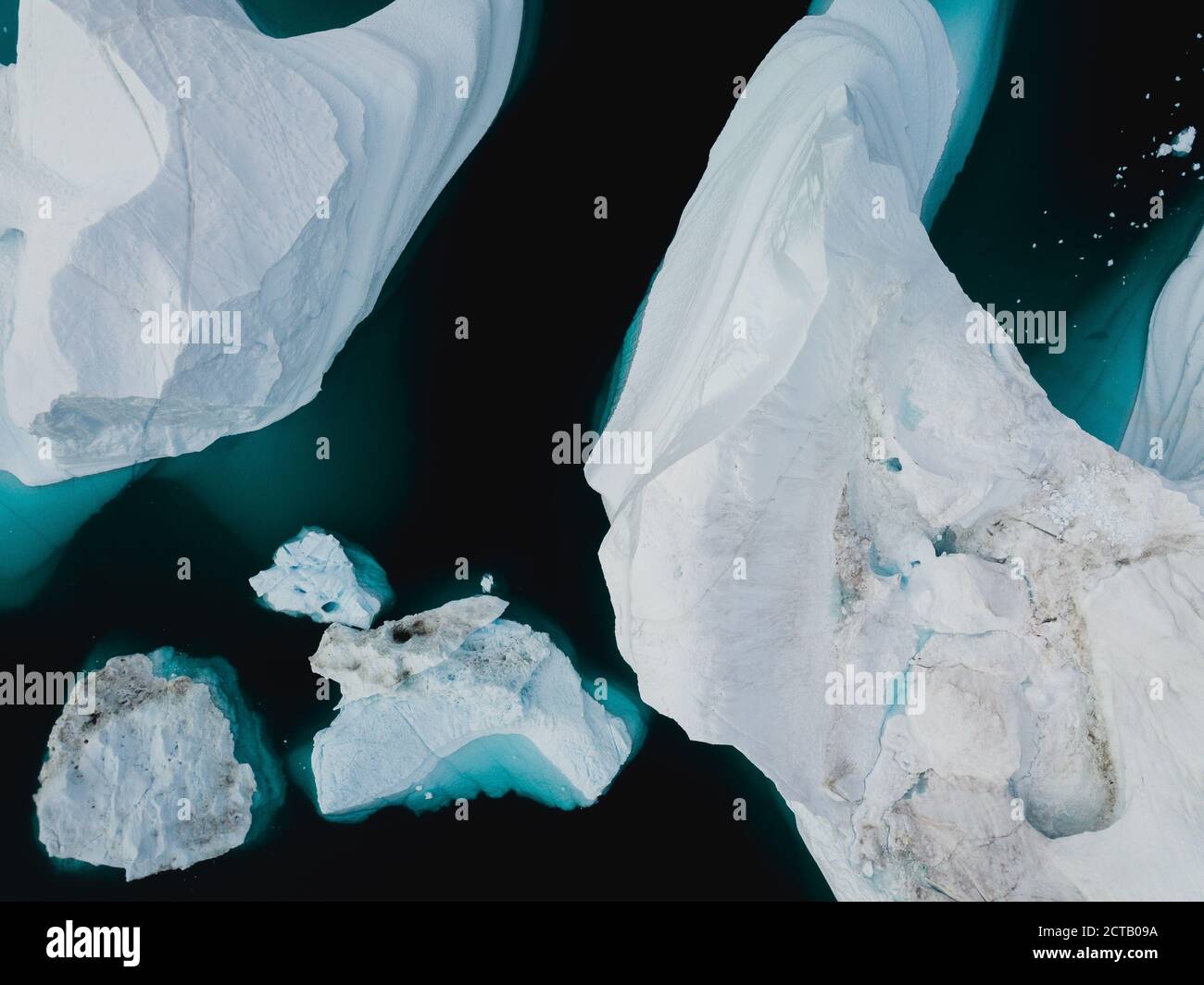Aerial view of icebergs in the Arctic Stock Photo - Alamy