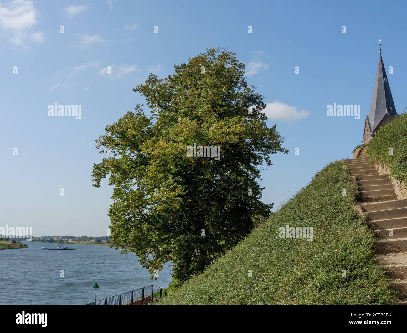 the dutch village kessel at the river maas Stock Photo - Alamy