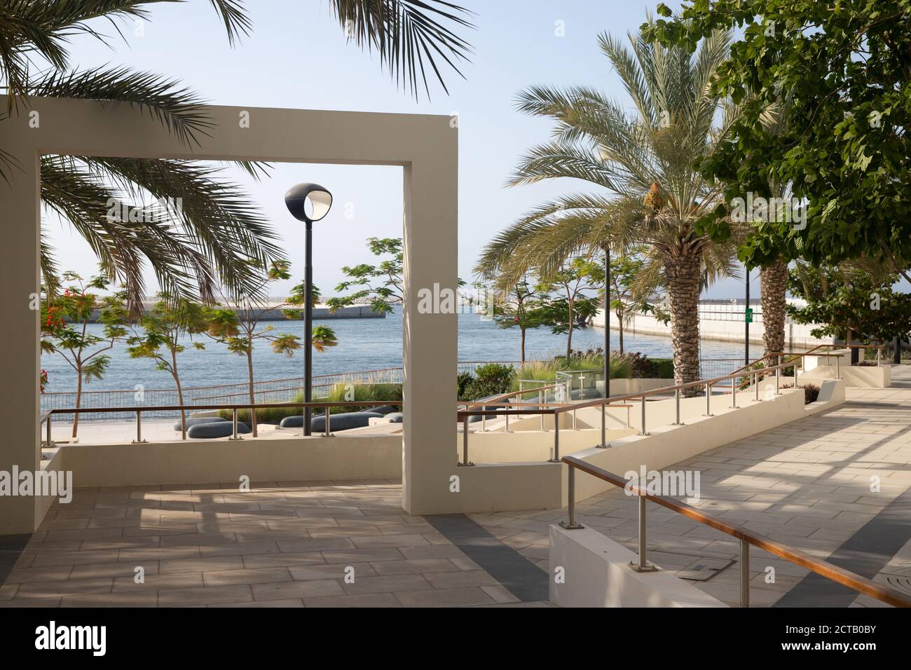 Park by the marina. Al Mouj, The Wave, Muscat, Oman Stock Photo - Alamy