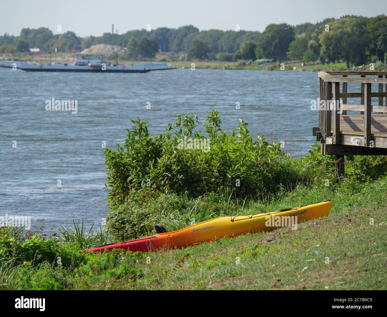 the dutch village kessel at the river maas Stock Photo - Alamy