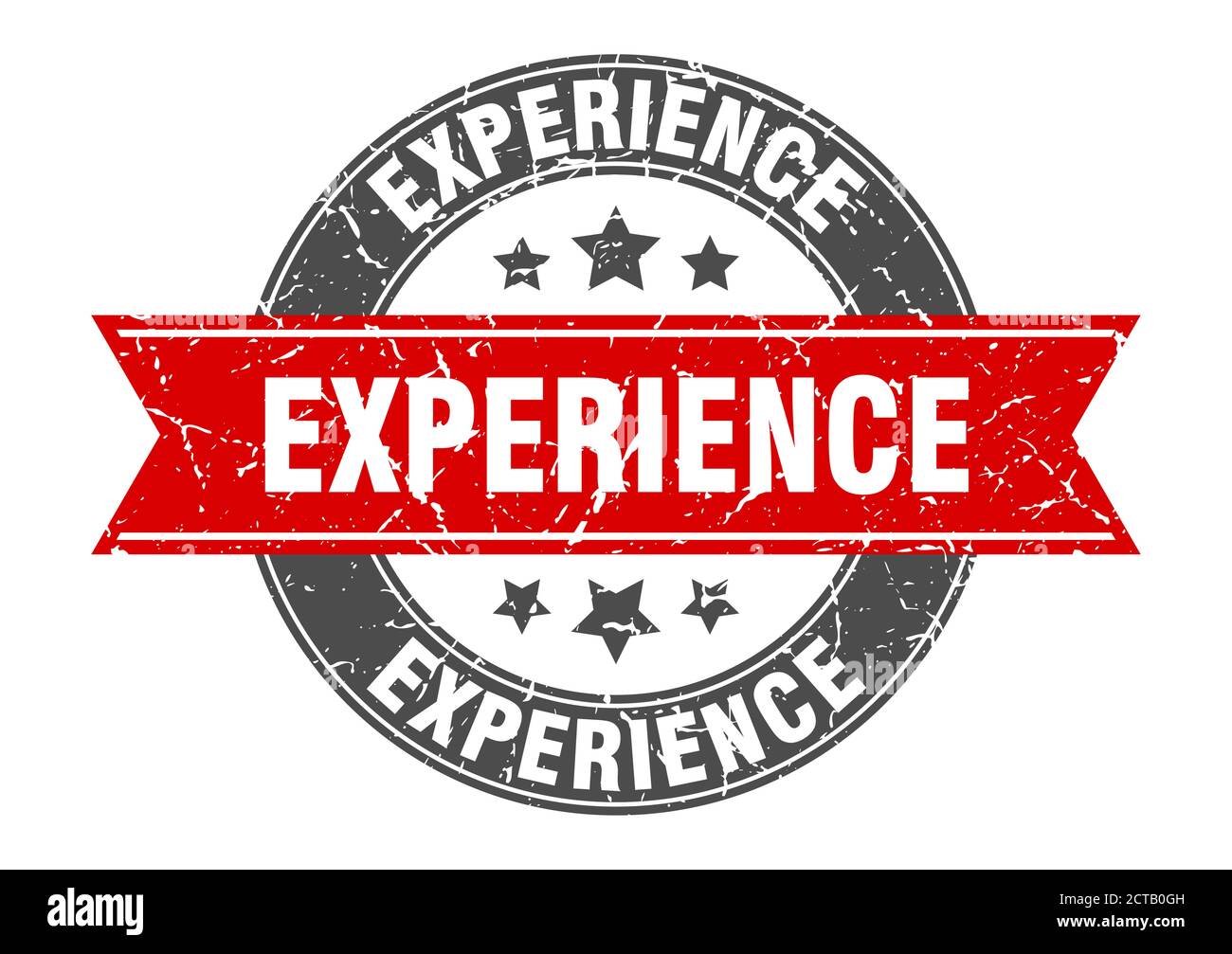 experience round stamp with ribbon. sign. label Stock Vector Image ...