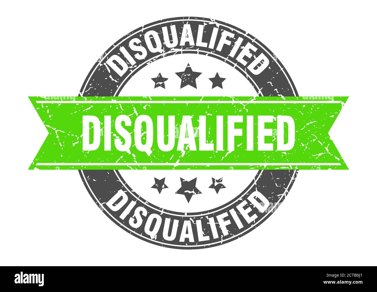 disqualified round stamp with ribbon. sign. label Stock Vector Image ...