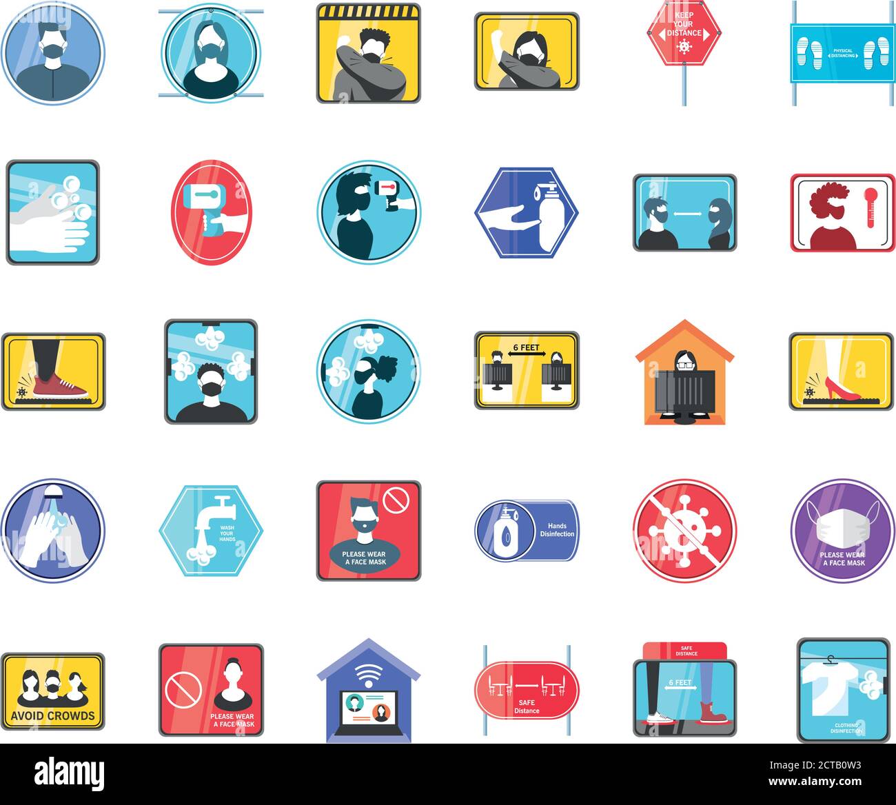 New normal detailed style 30 icon set design of Covid 19 virus theme ...