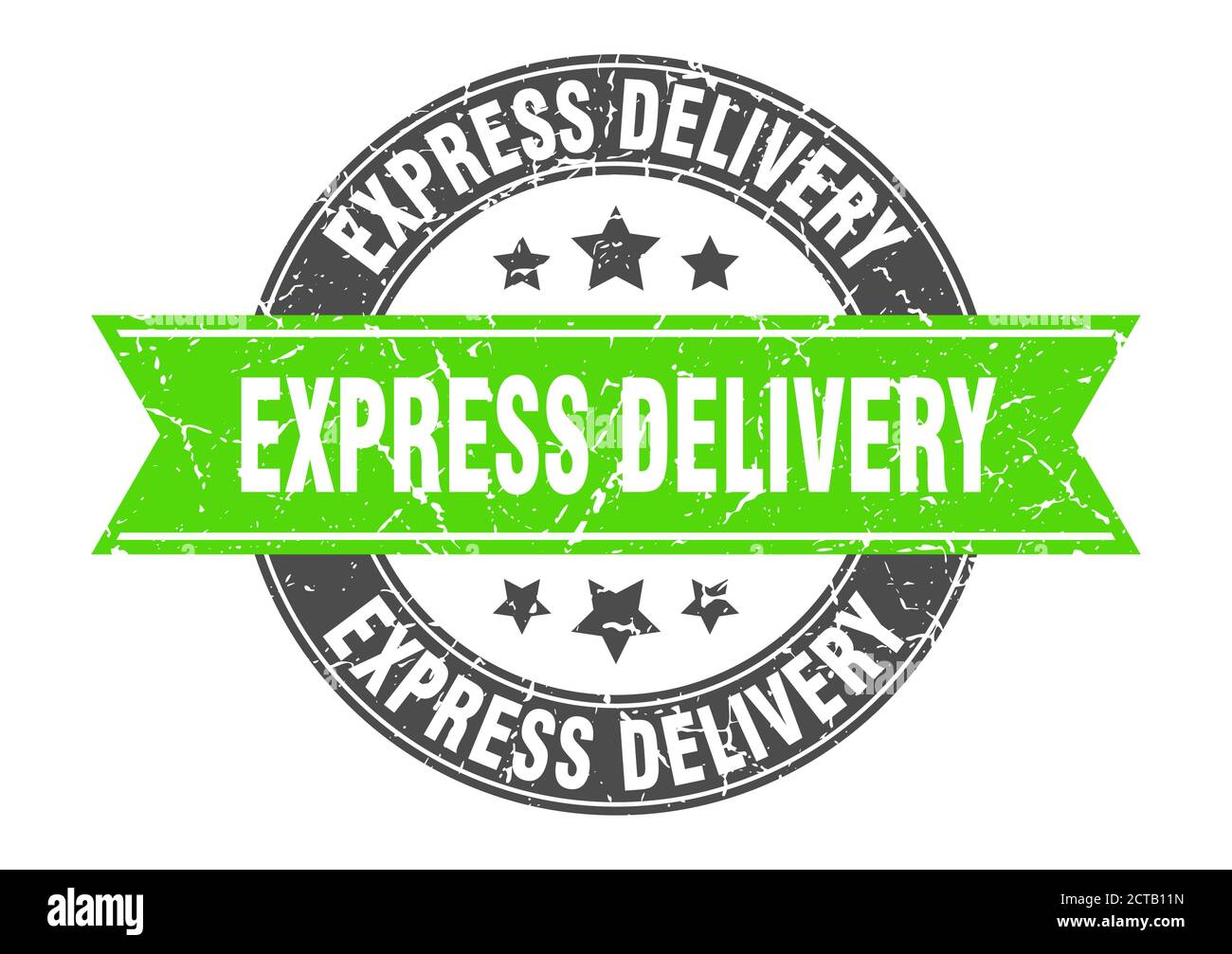 express delivery round stamp with ribbon. sign. label Stock Vector ...