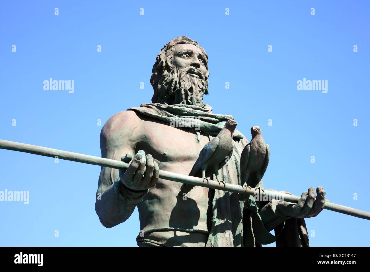 Statue of a Guanches chief Anaterue at Candelaria Tenerife Canary ...