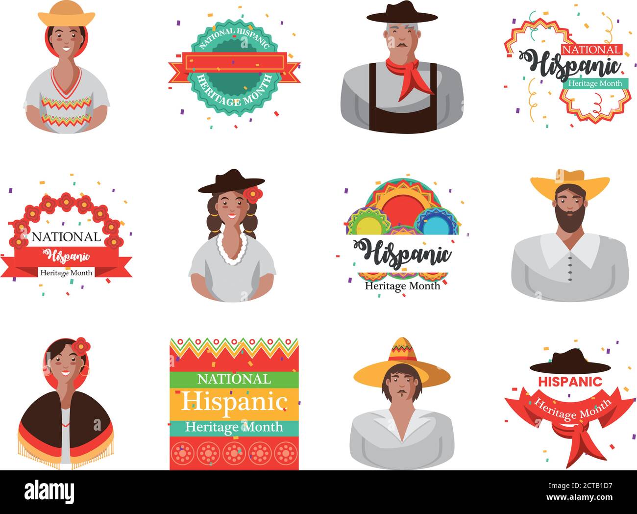 National Hispanic Heritage Month Set Icons Design Culture And Latino national-hispanic-heritage-month-set-icons-design-culture-and-latino