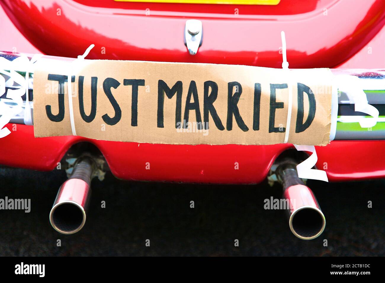 Wedding Car Married Sign High Resolution Stock Photography and Images ...