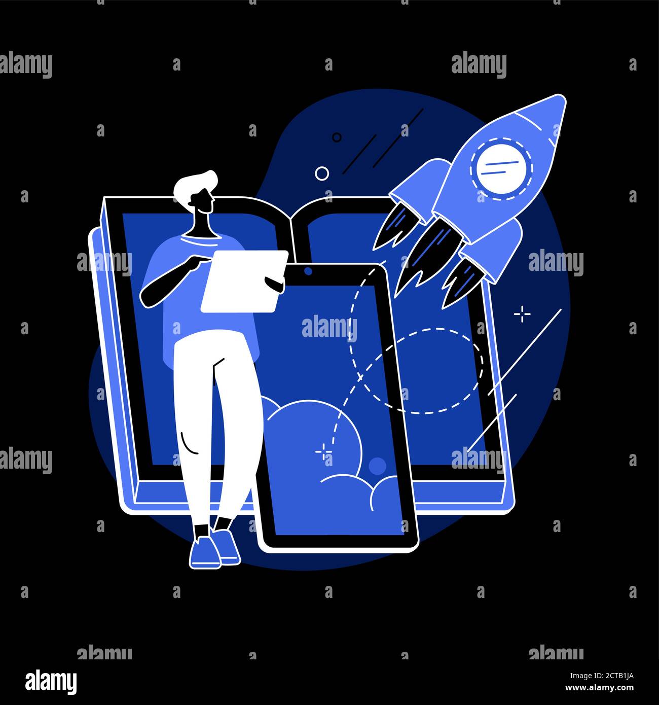 Augmented reality book abstract concept vector illustration Stock ...