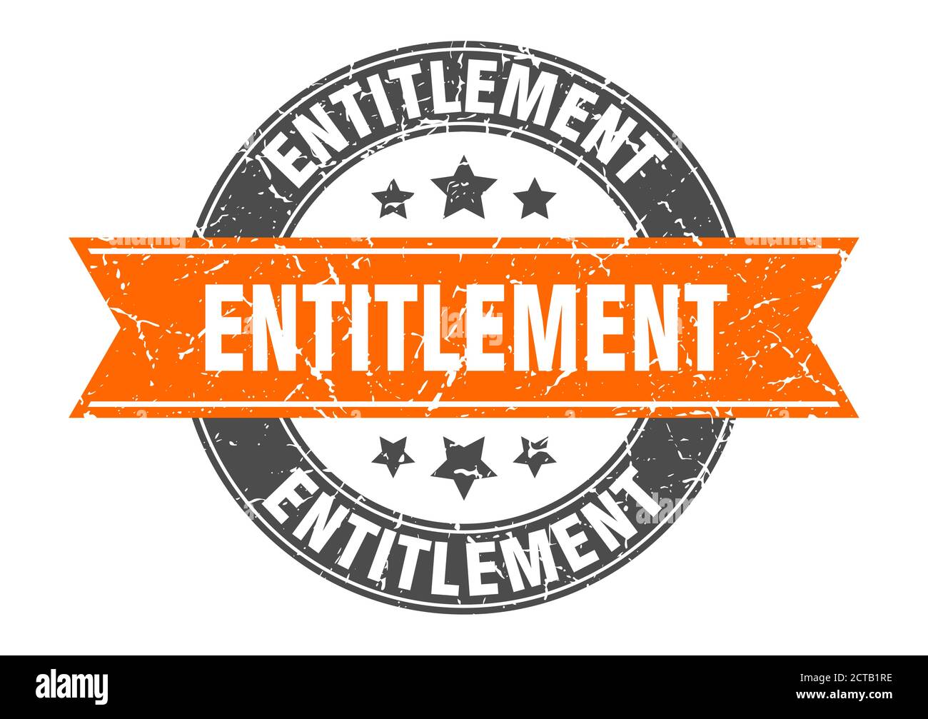 entitlement round stamp with ribbon. sign. label Stock Vector Image ...