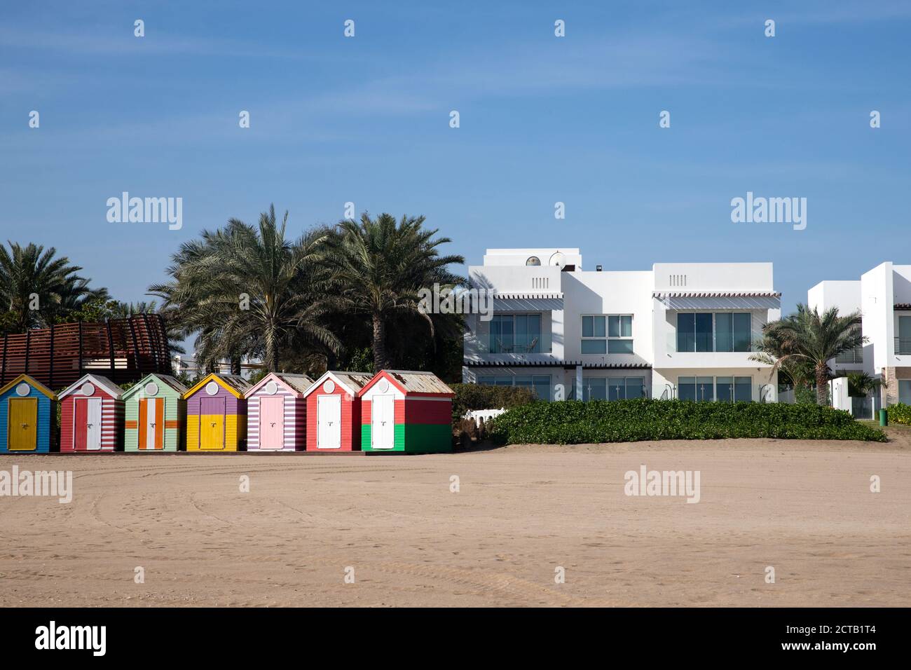 Villas and beach huts by the beach. Al Mouj, The Wave, Muscat ...