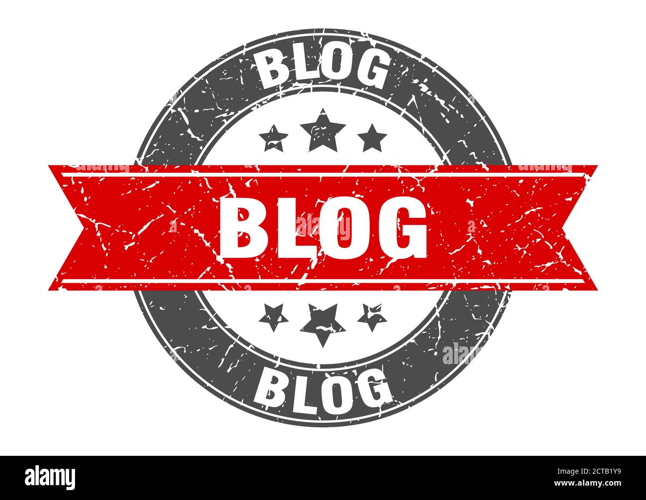 blog round stamp with ribbon. sign. label Stock Vector Image & Art - Alamy