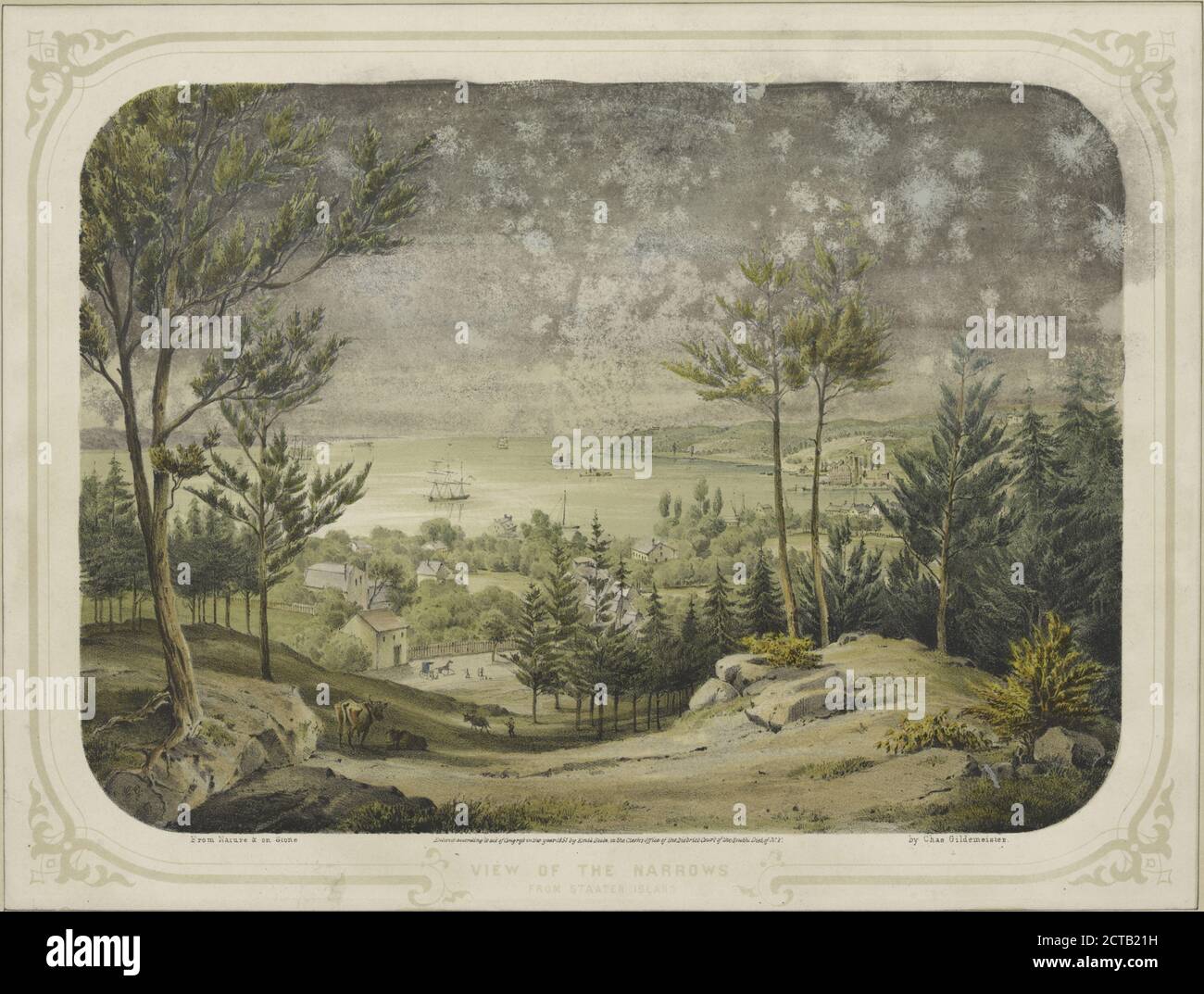View of the Narrows from Staaten sic Island, still image, Prints, 1828 ...