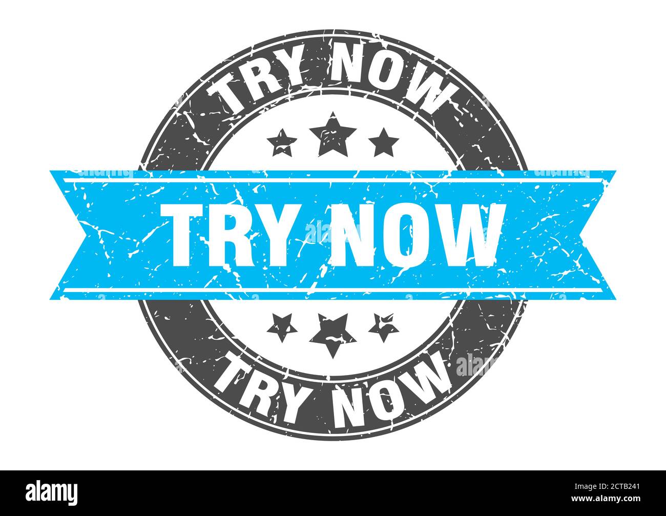 try now round stamp with ribbon. sign. label Stock Vector Image & Art ...