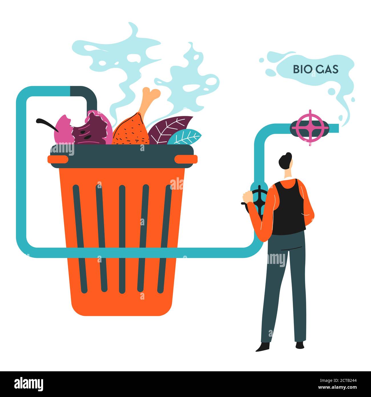 Construction of biogas plant Stock Vector Images - Alamy