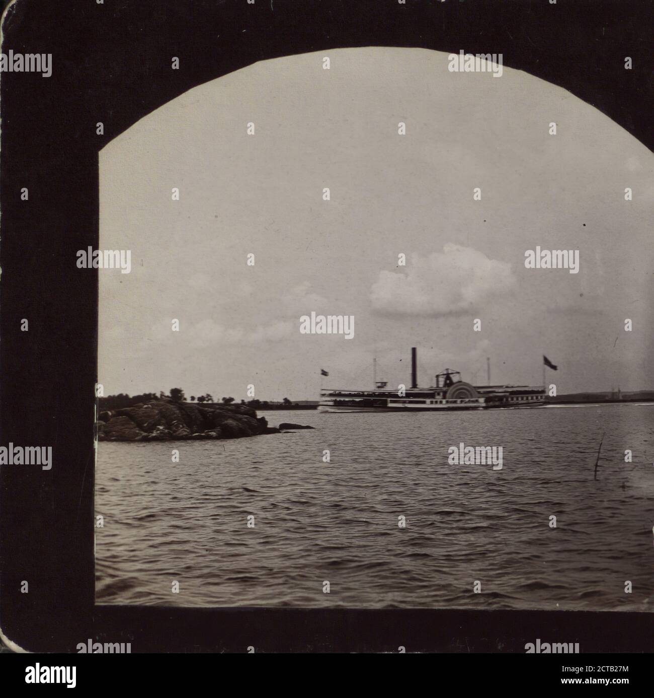 View of a Steamer, Hudson River, Lona Island., Lock, James G. (James ...