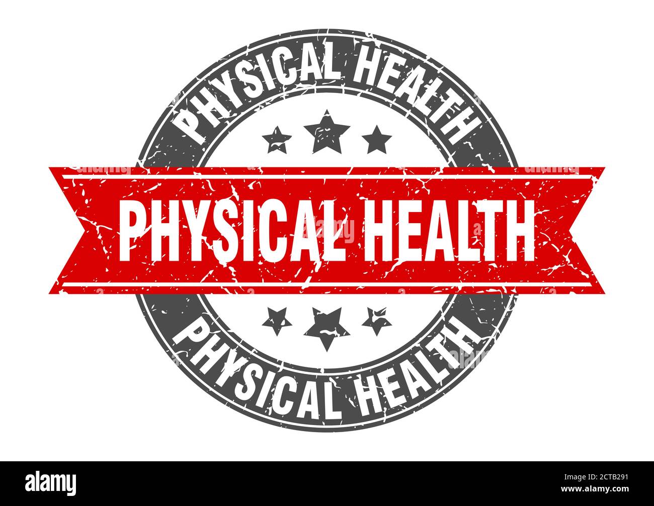 physical health round stamp with ribbon. sign. label Stock Vector Image ...