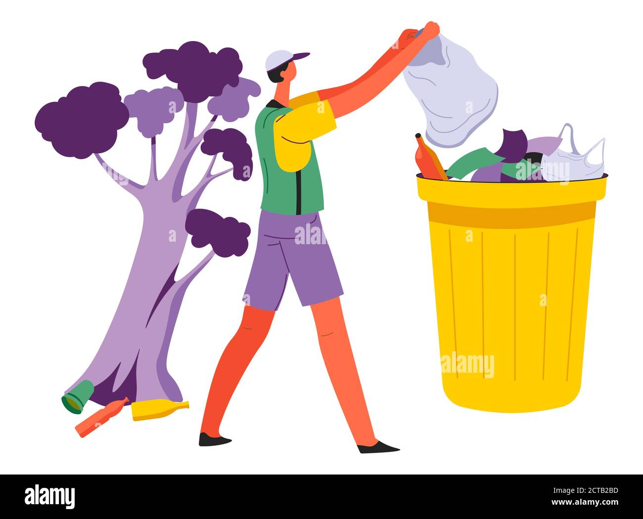 Man collecting rubbish recycling Stock Vector Images - Alamy
