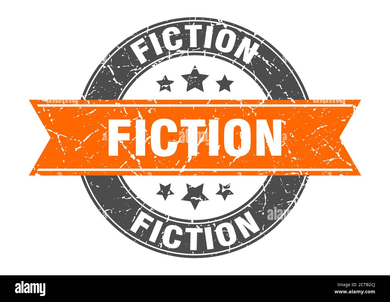 fiction round stamp with ribbon. sign. label Stock Vector Image & Art ...