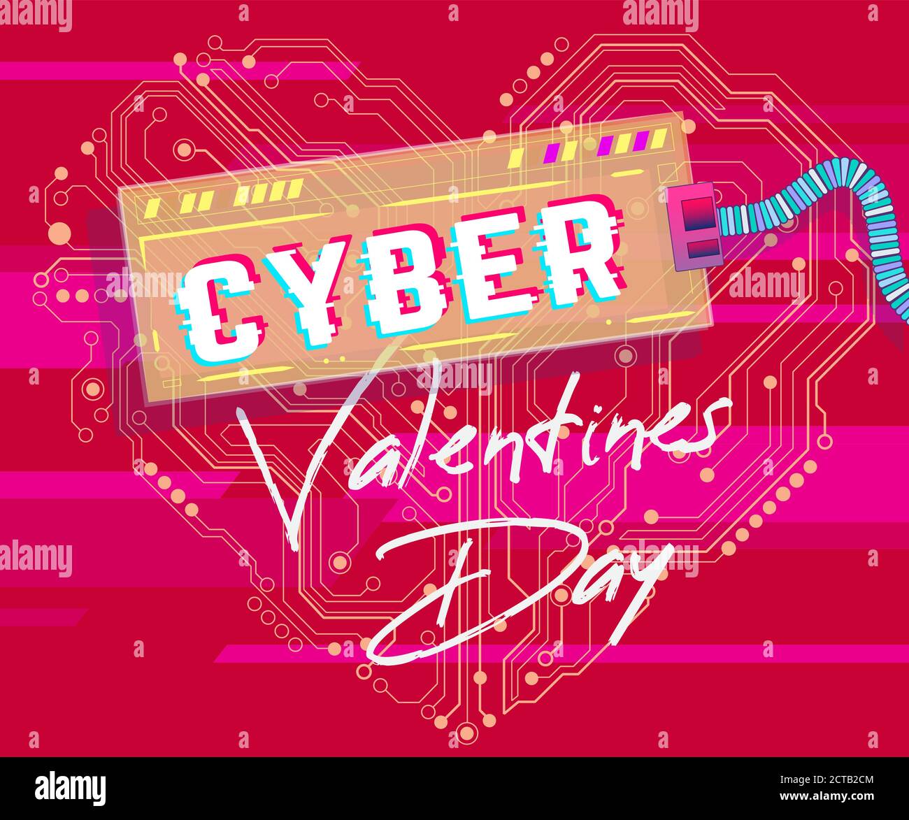 Valentine's day cyber technology, Abstract heart technology. It's a ...