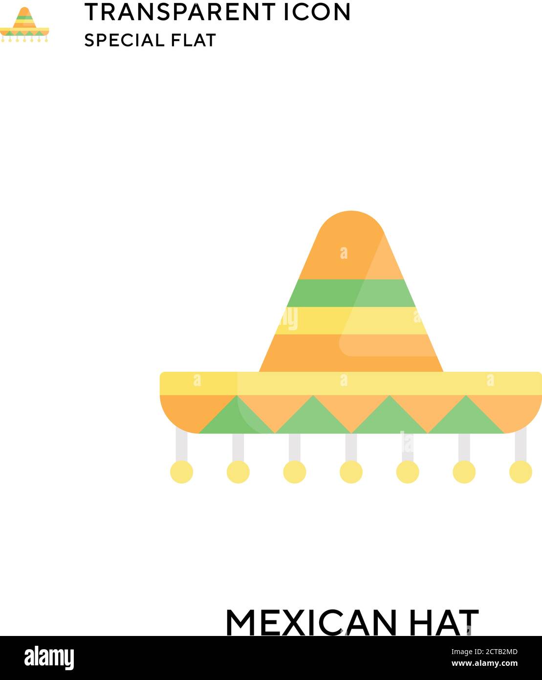 Mexican hat vector icon. Flat style illustration. EPS 10 vector Stock ...