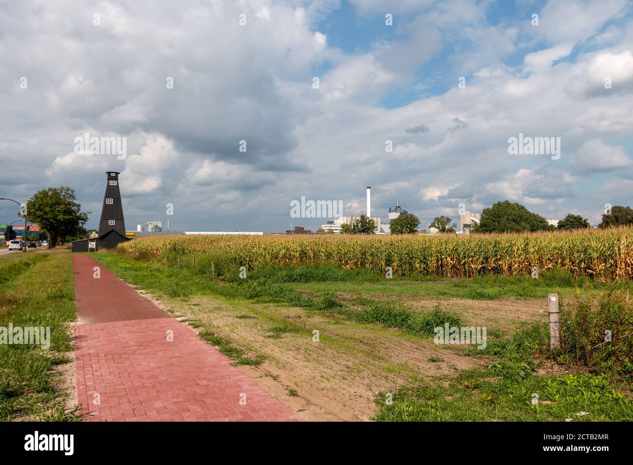 Landscape photo of the industrial area near the salt processing in ...