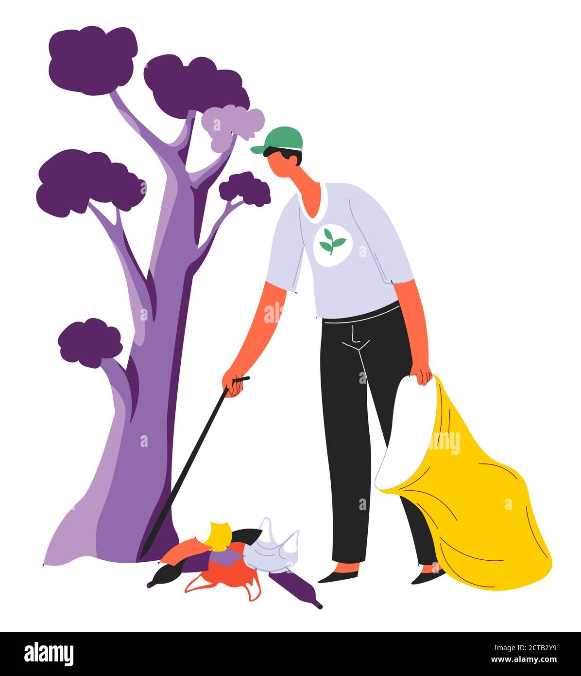 Picking up litter vector Stock Vector Images - Alamy