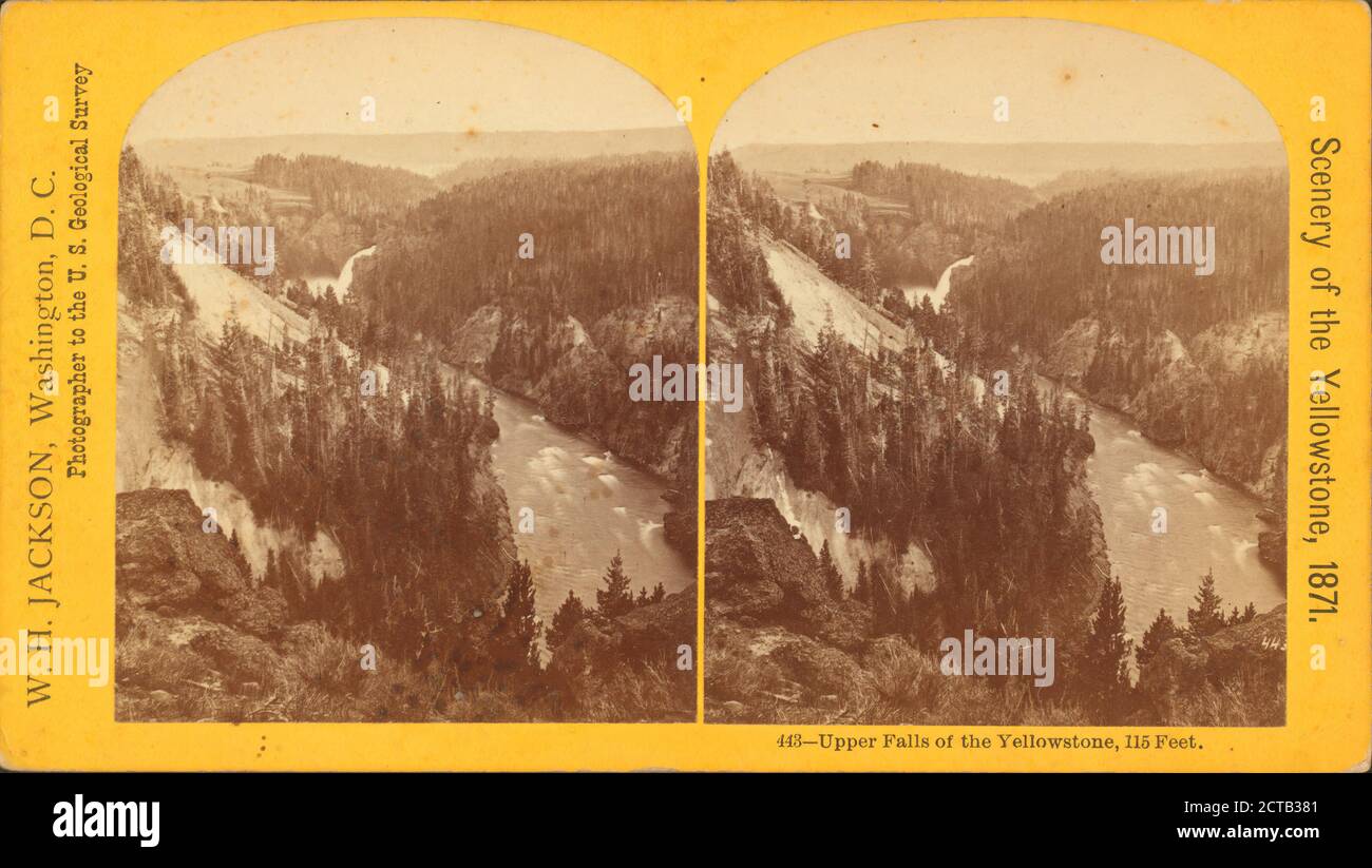 Upper falls of the Yellowstone, 115 feet., Jackson, William Henry (1843 ...