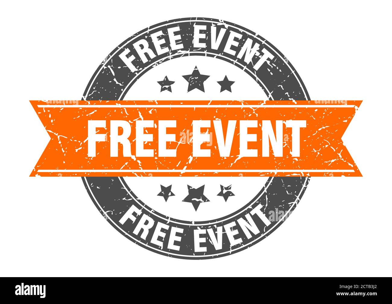 free event round stamp with ribbon. sign. label Stock Vector Image ...
