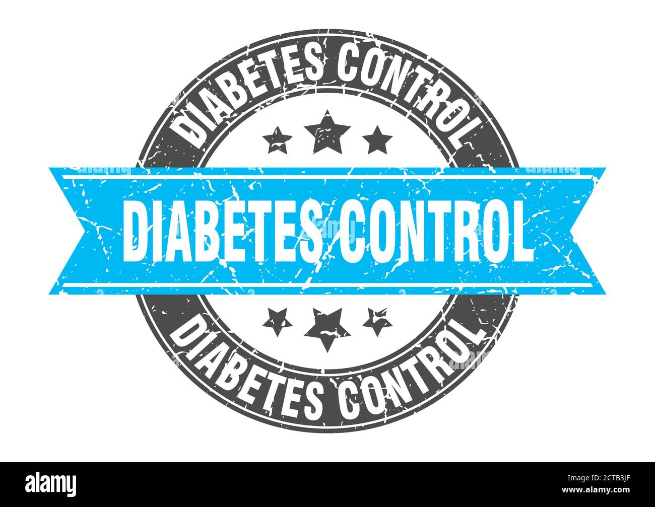 diabetes control round stamp with ribbon. sign. label Stock Vector ...