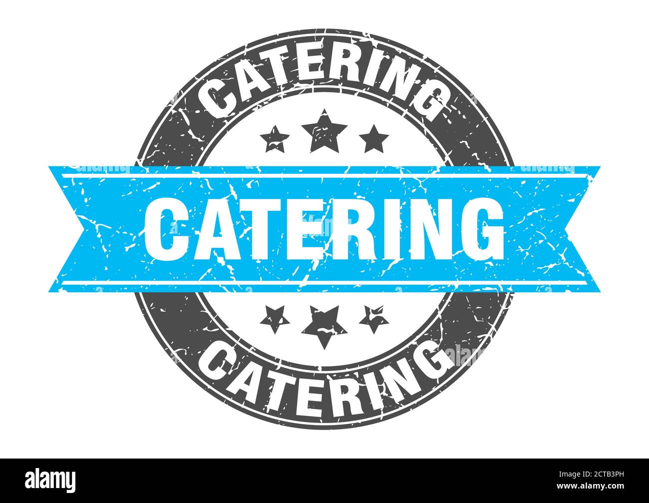 catering round stamp with ribbon. sign. label Stock Vector Image & Art ...