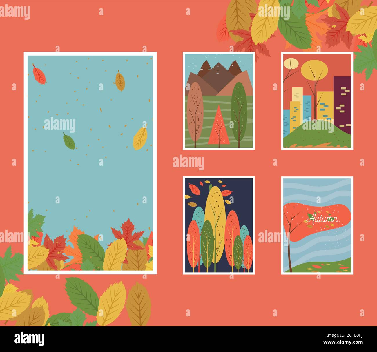 Autumn leaves design, season nature ornament garden decoration and ...