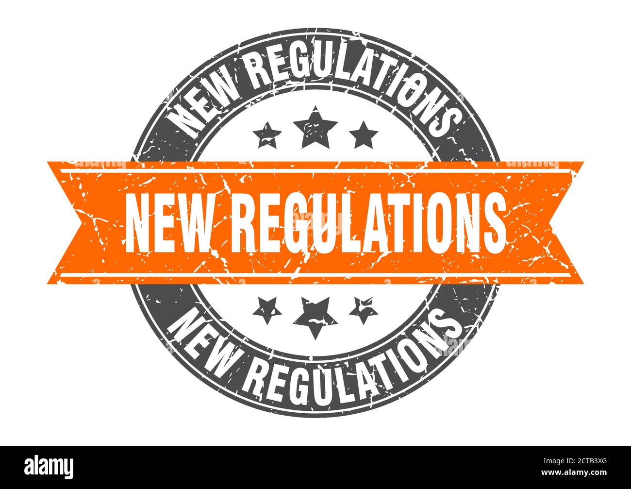 new regulations round stamp with ribbon. sign. label Stock Vector Image ...