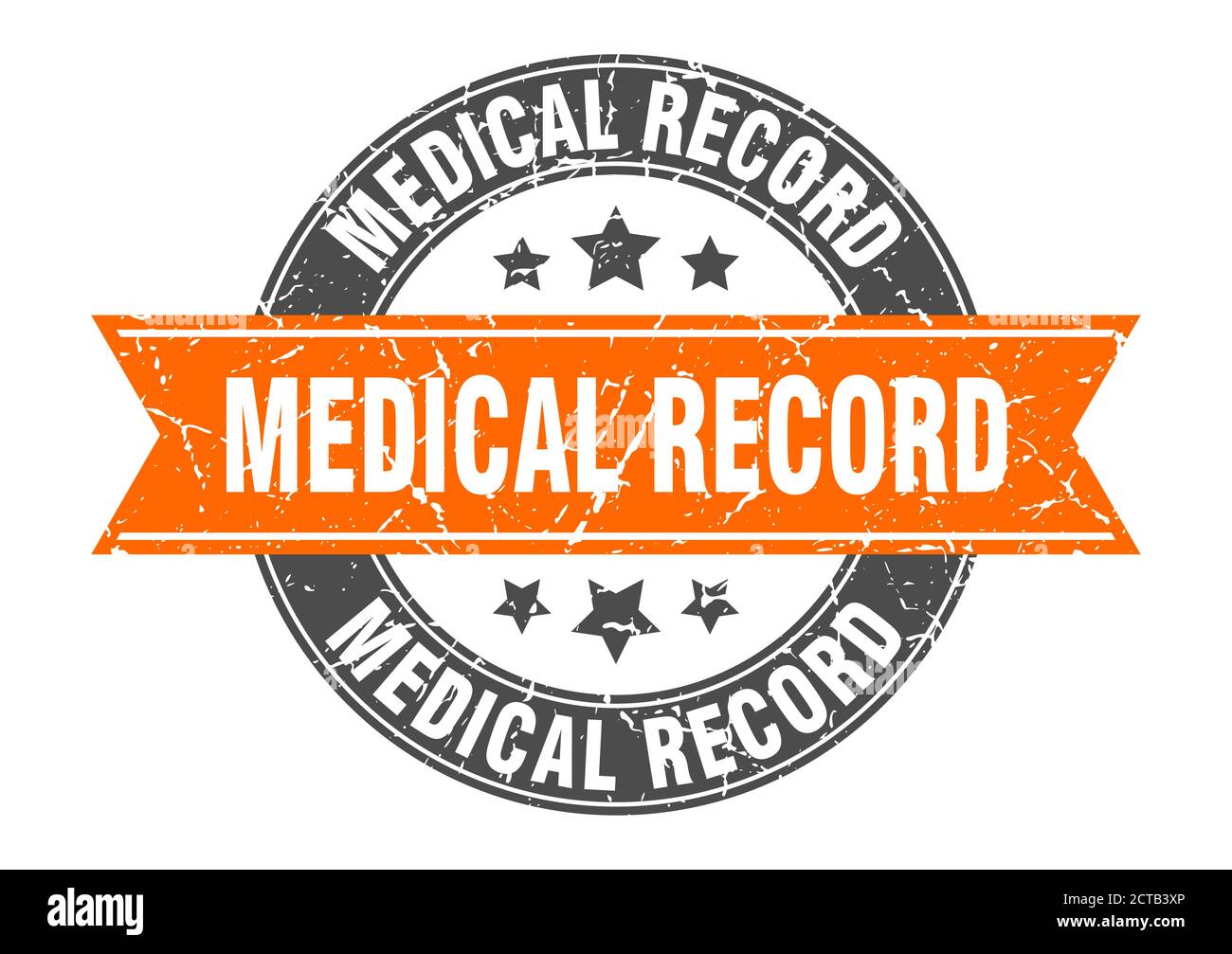 medical record round stamp with ribbon. sign. label Stock Vector Image ...