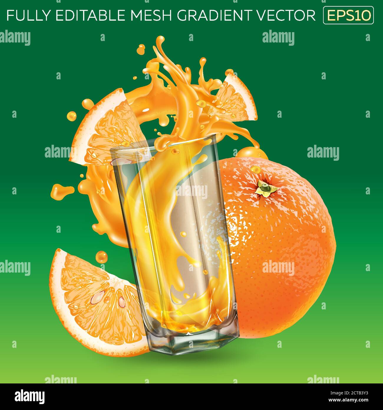 Orange slices in glass Stock Vector Images - Alamy