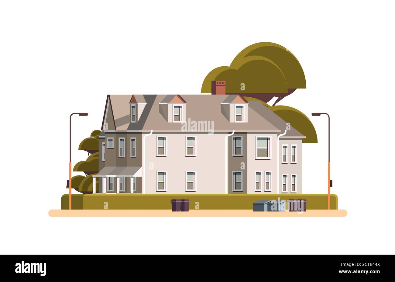 modern town house exterior urban building facade horizontal isolated ...