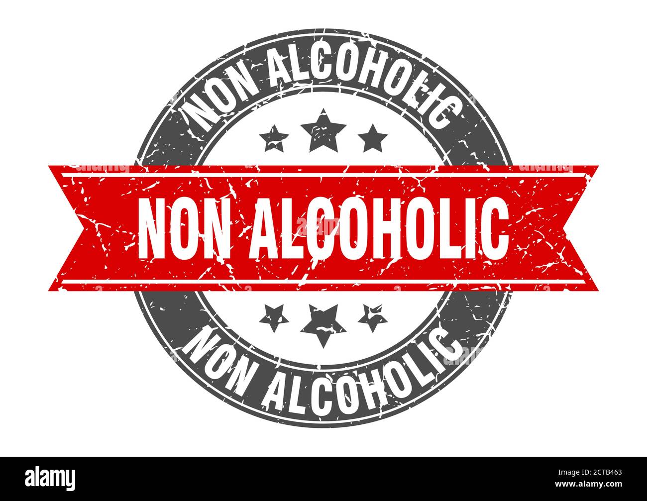 non alcoholic round stamp with ribbon. sign. label Stock Vector Image ...