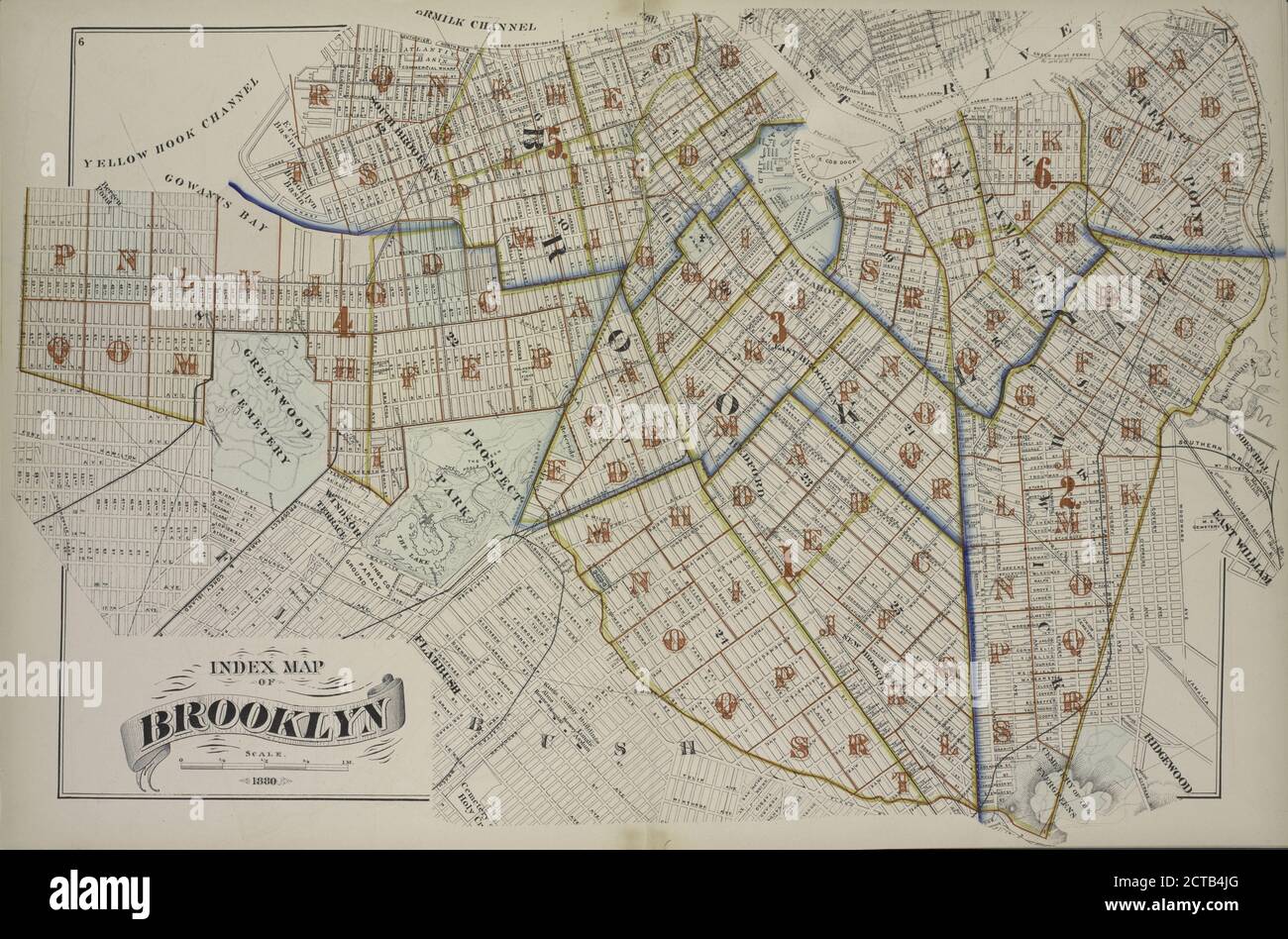 Index Map of Brooklyn, still image, Maps, 1880 Stock Photo - Alamy