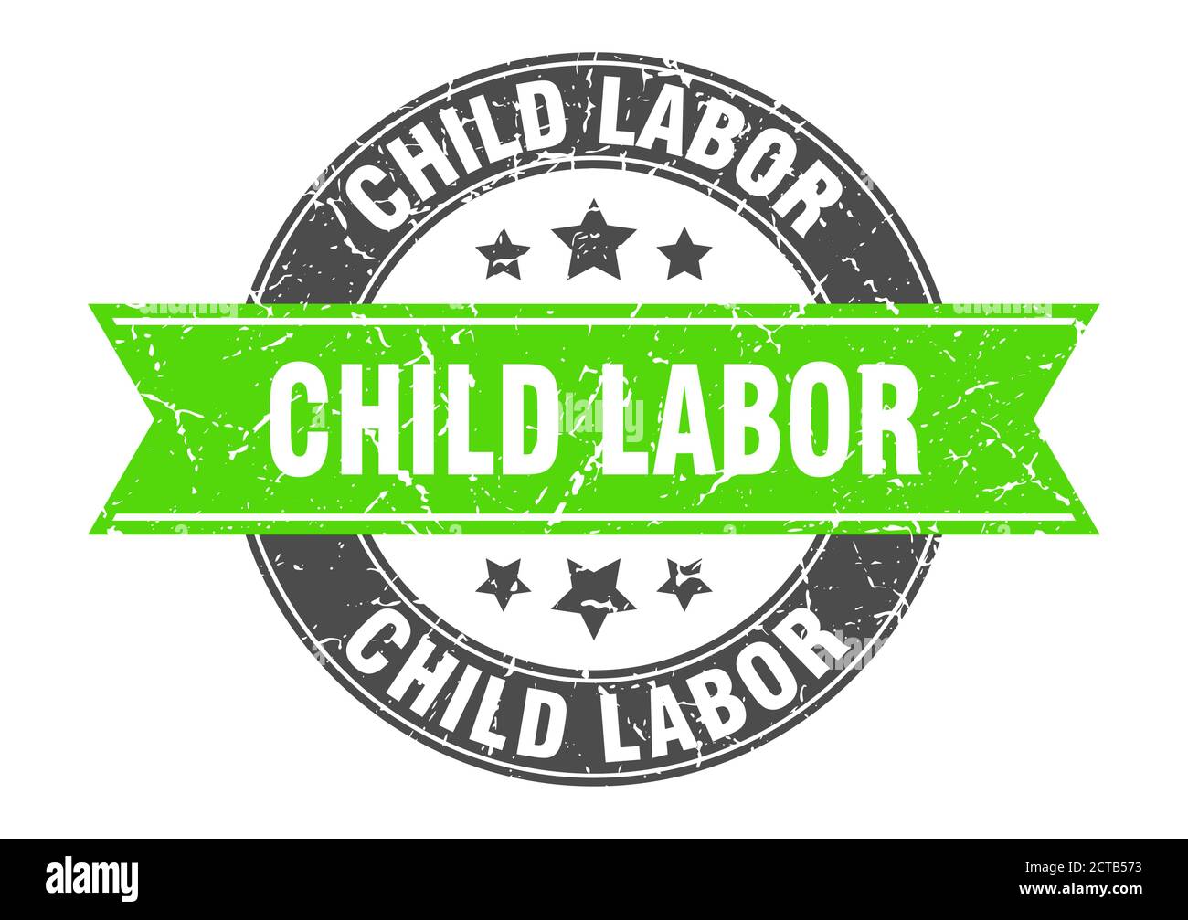 child labor round stamp with ribbon. sign. label Stock Vector Image ...