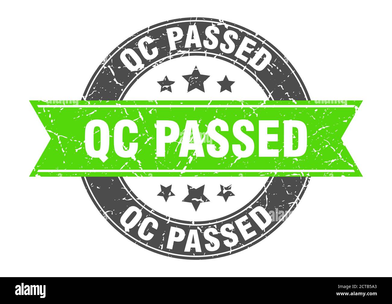 qc passed round stamp with ribbon. sign. label Stock Vector Image & Art ...
