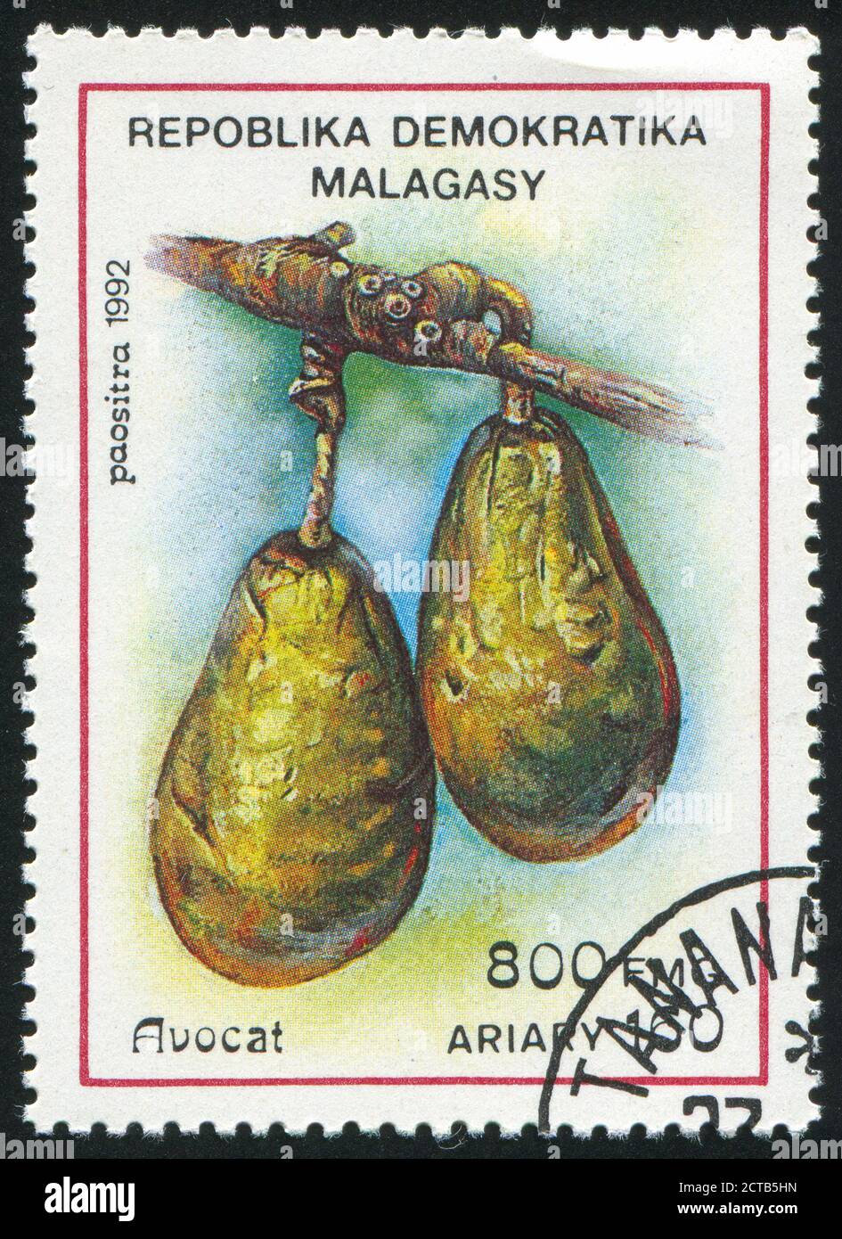 MALAGASY CIRCA 1992: stamp printed by Malagasy, shows Avocados, circa ...