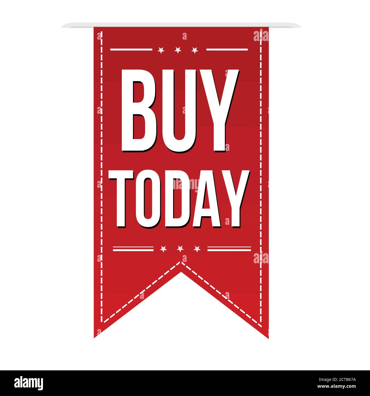 Buy today banner design on white background, vector illustration Stock ...