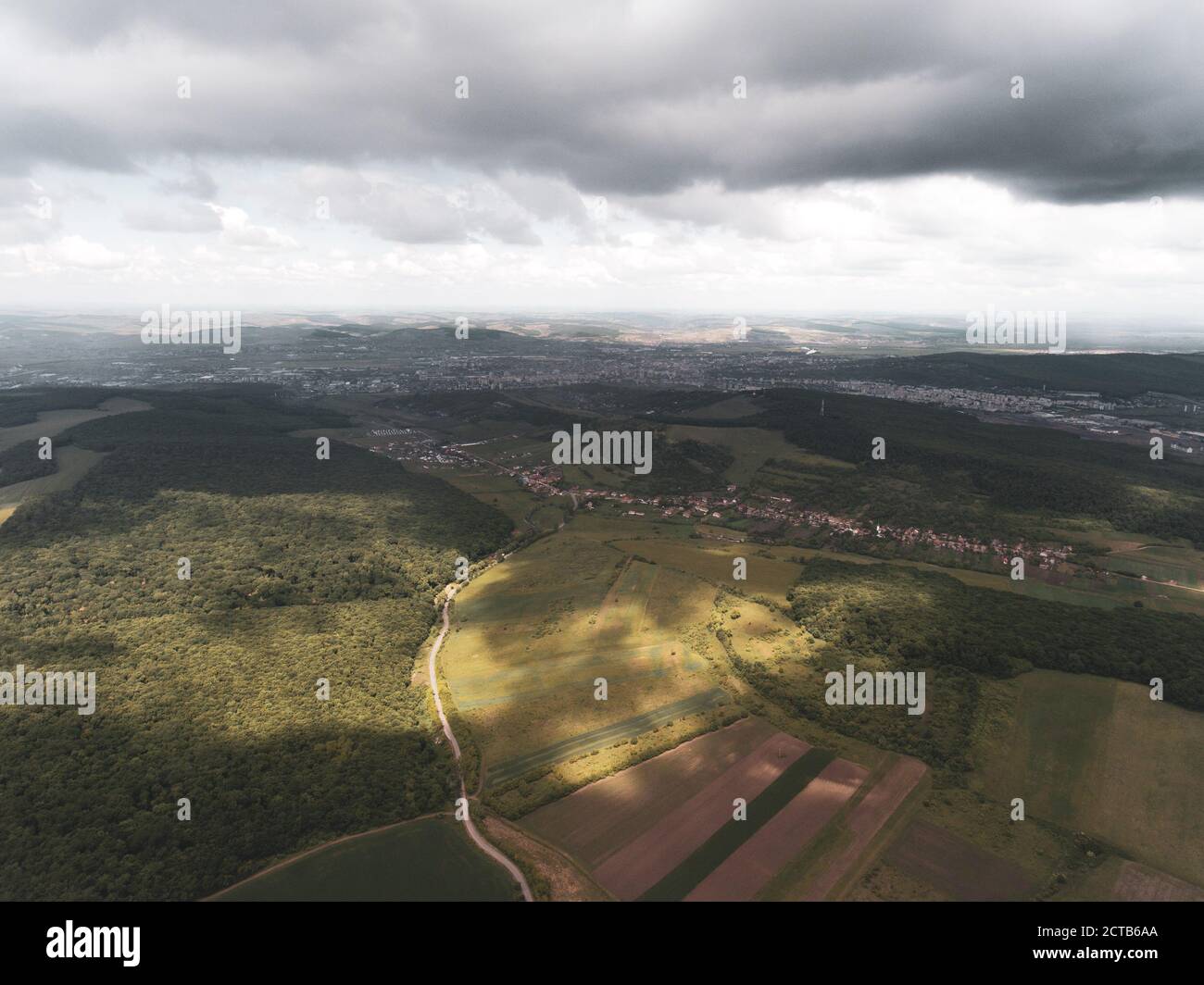 Transylvanian landscape by drone Stock Photo - Alamy