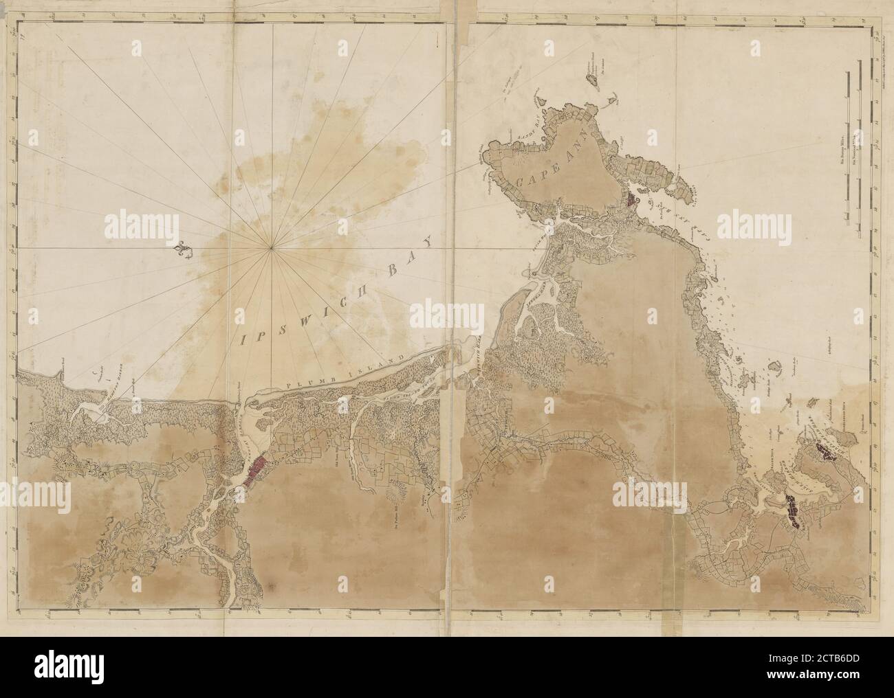 Coastal chart of the Massachusetts coast from Marblehead and Salem at ...