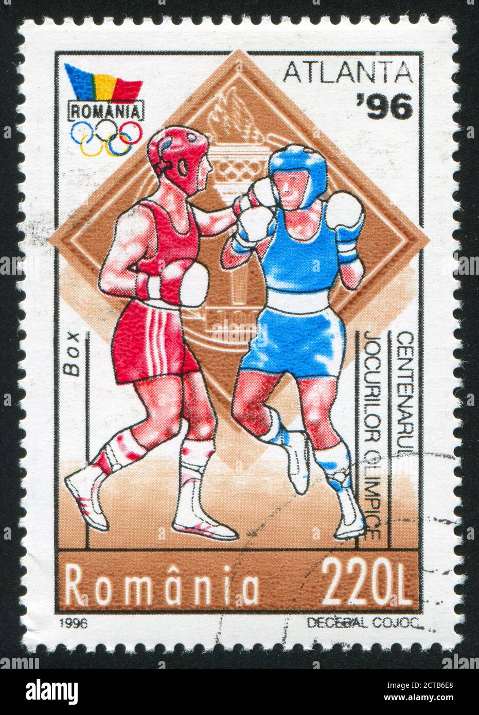 ROMANIA - CIRCA 1996: stamp printed by Romania, show boxer, circa 1996 ...