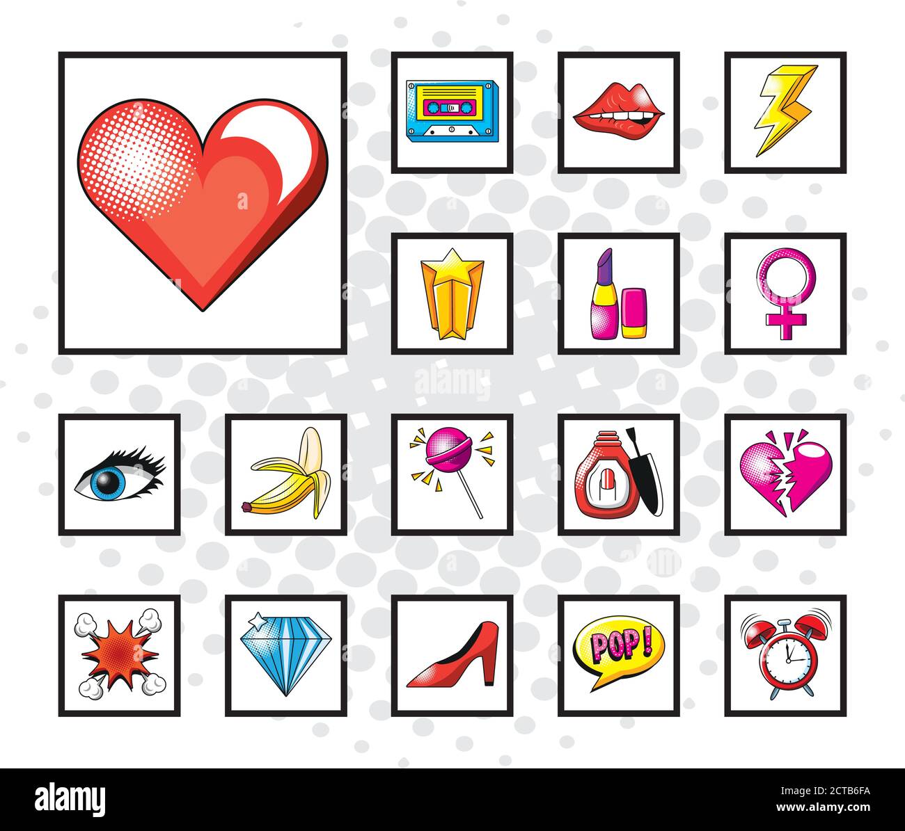 pop art detailed style icons bundle design of retro expression comic ...