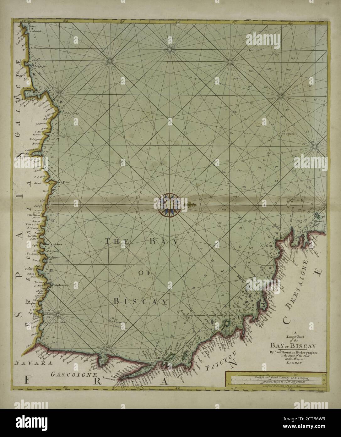 A large chart of the BAY OF BISCAY, still image, 1702 - 1707, Thornton ...